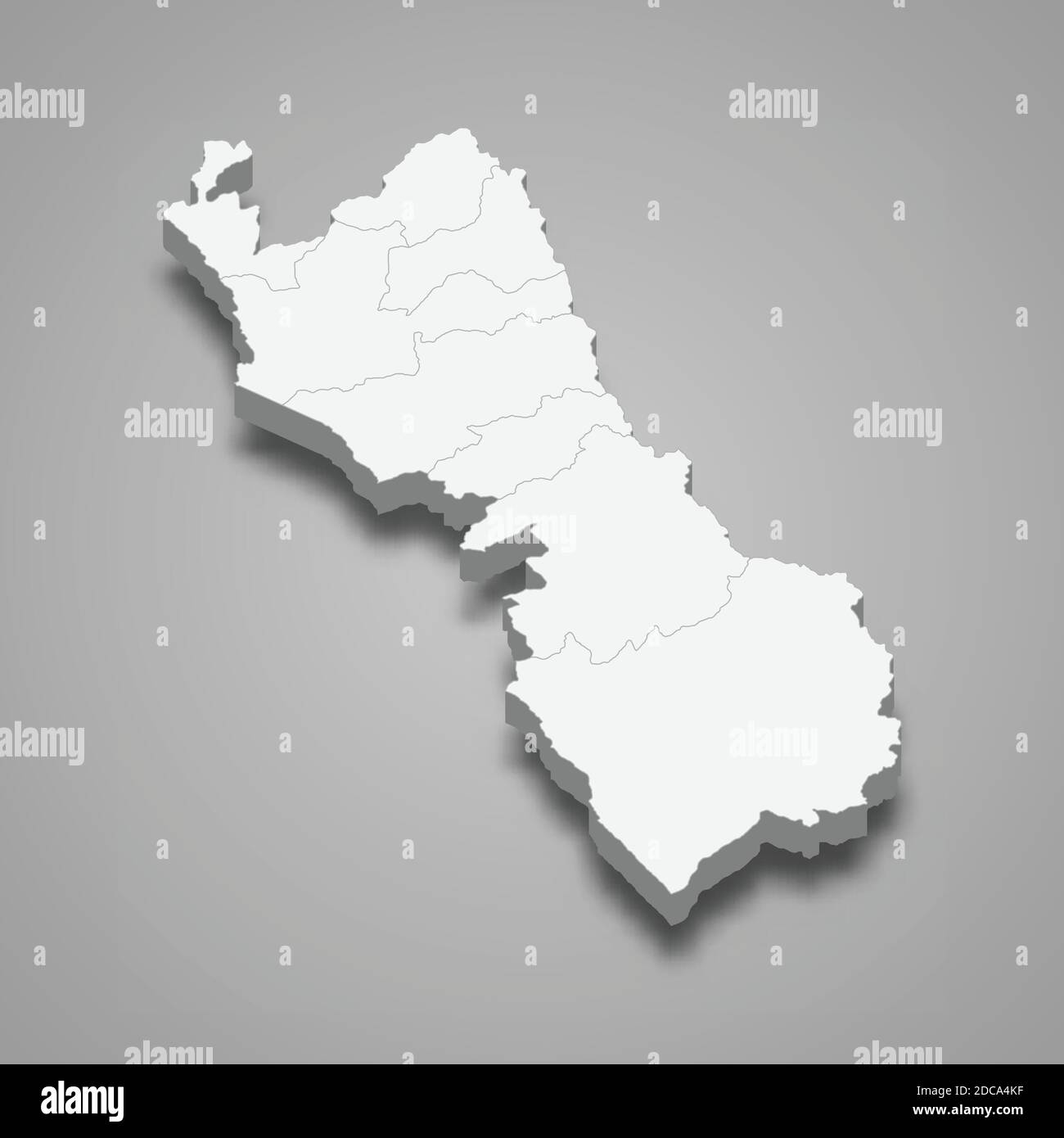 3d isometric map of Lima is a region of Peru, vector illustration Stock ...