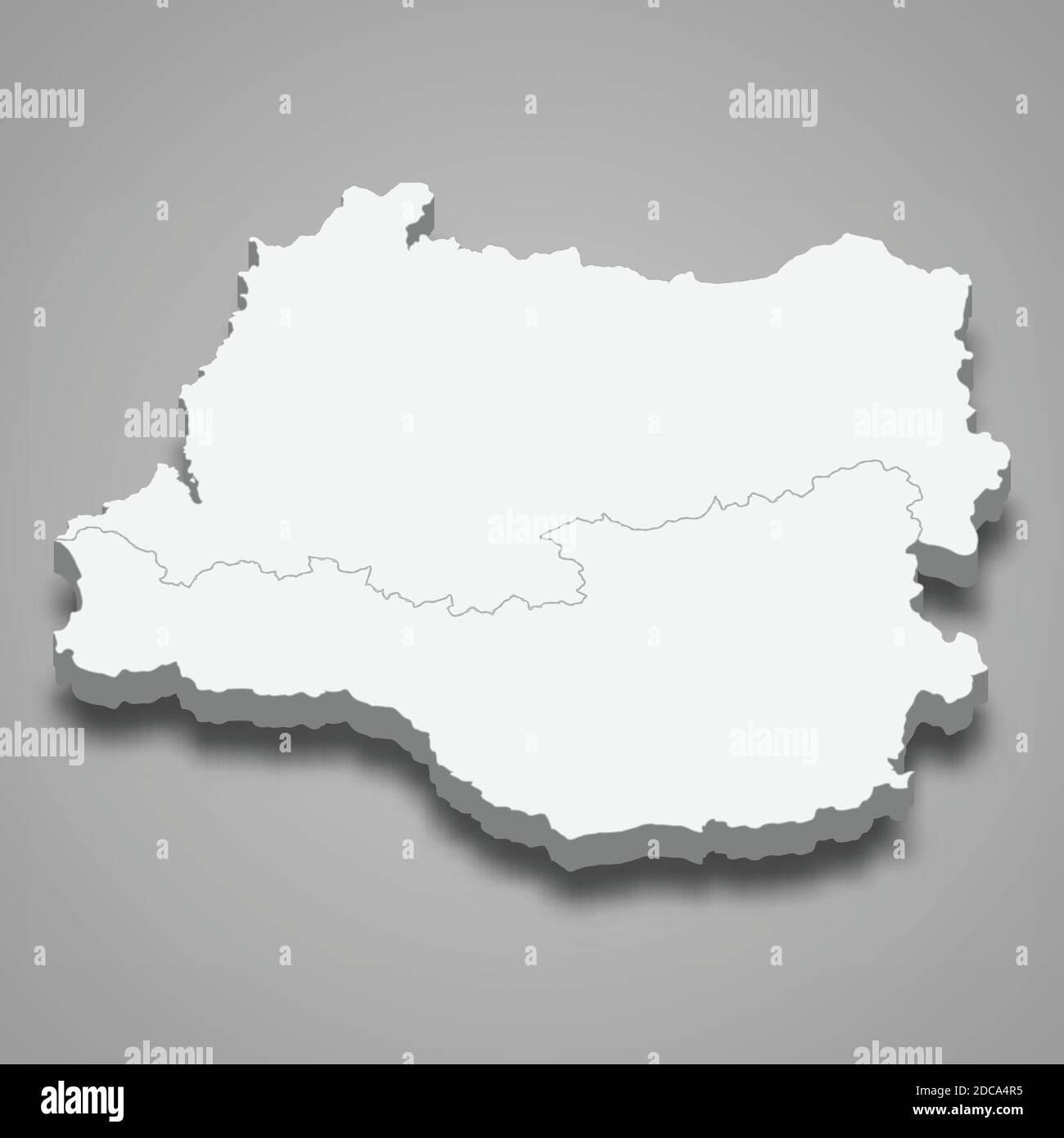 3d isometric map of Los Rios is a region of Chile, vector illustration ...