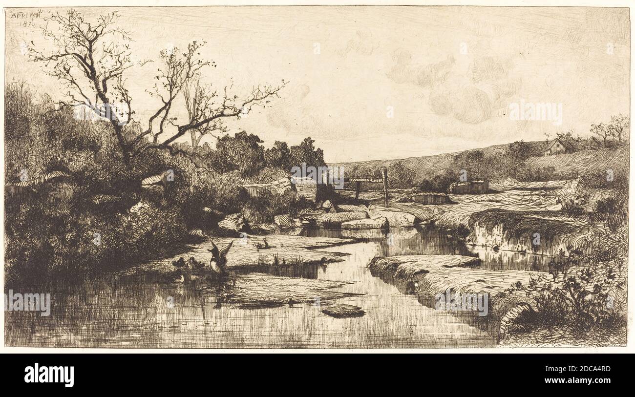 Adolphe Appian, (artist), French, 1818 - 1898, Landscape, 1870, etching ...