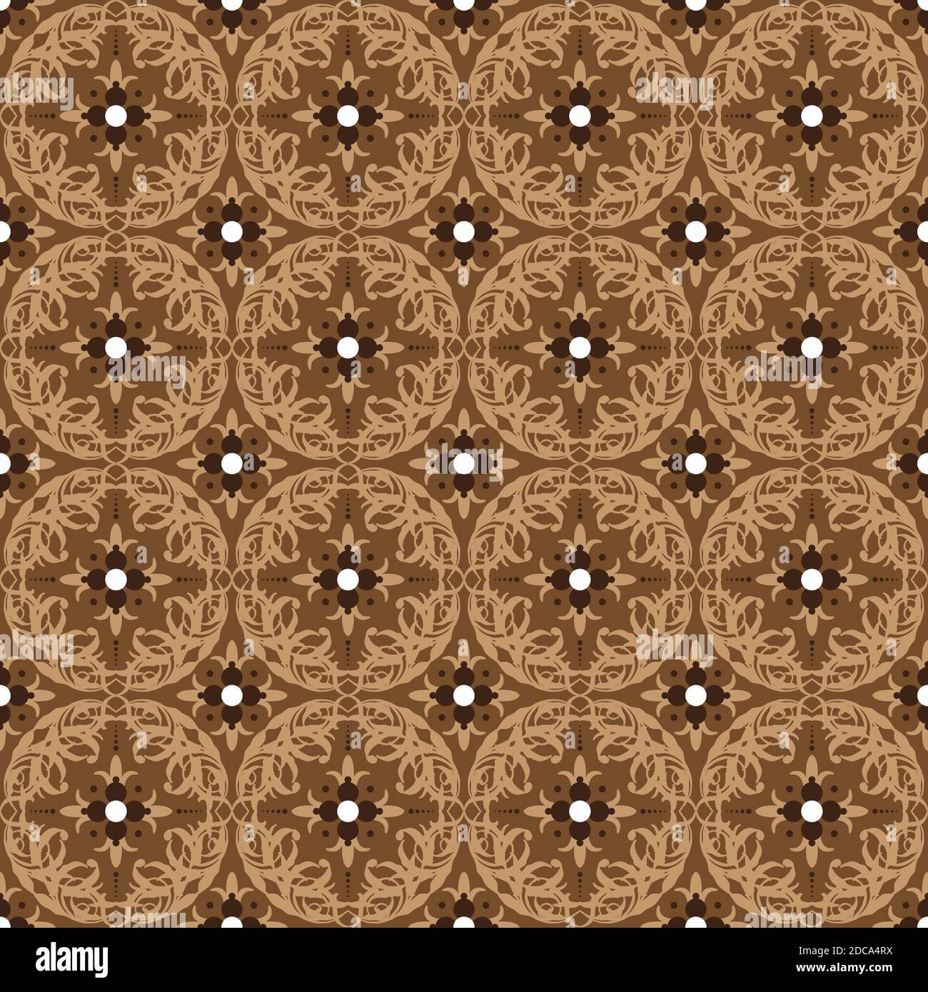 Cute circle patterns design on Parang batik with smooth mocca color ...