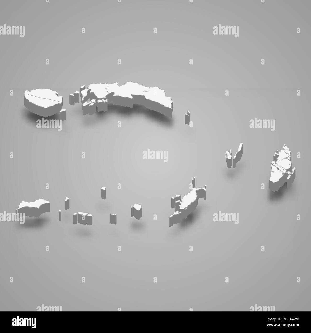 3d isometric map of Maluku is a province of Indonesia, vector ...