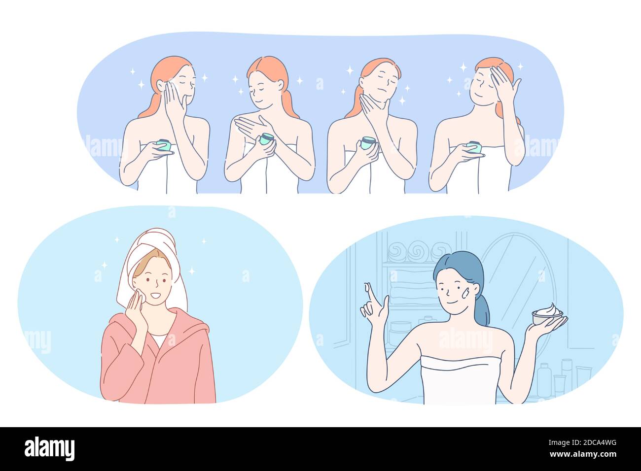 Beauty, cosmetics, make up, skincare, wellness concept. Young smiling ...