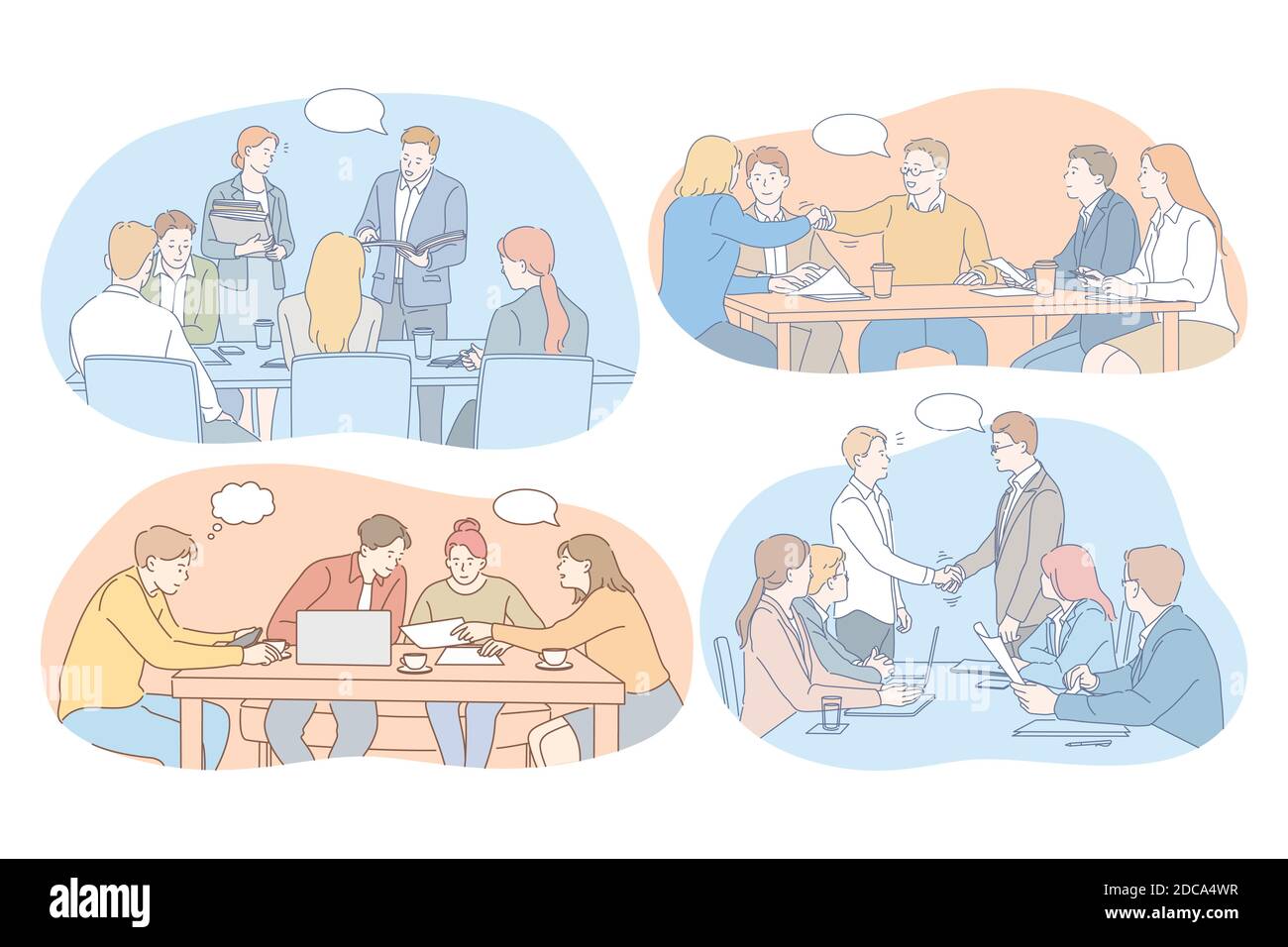 Negotiations, brainstorming, teamwork, cooperation, business ...