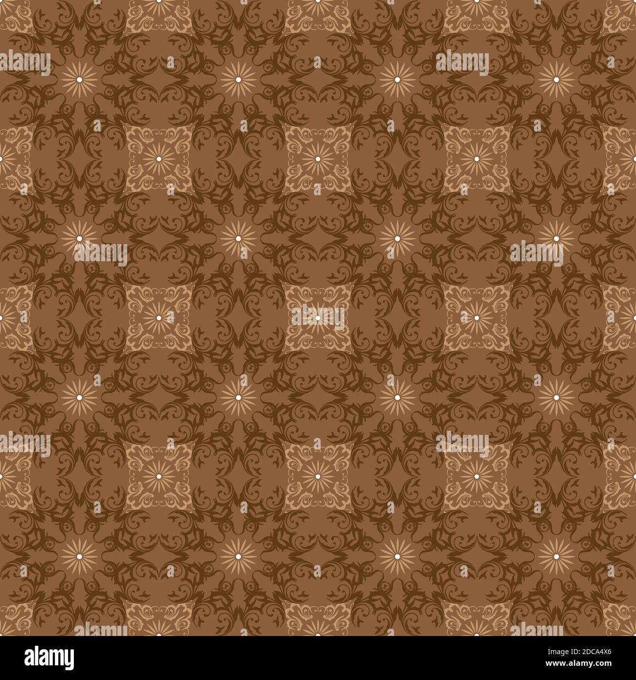 Simple flower motifs on Java batik with smooth brown color design Stock ...