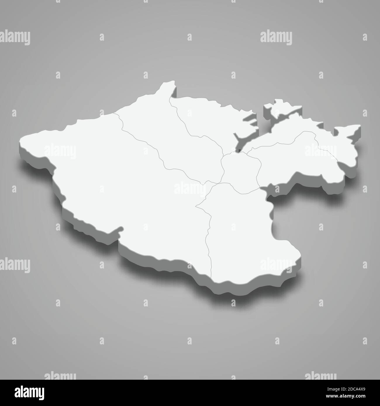 3d isometric map of Keelung City is a region of Taiwan, vector ...