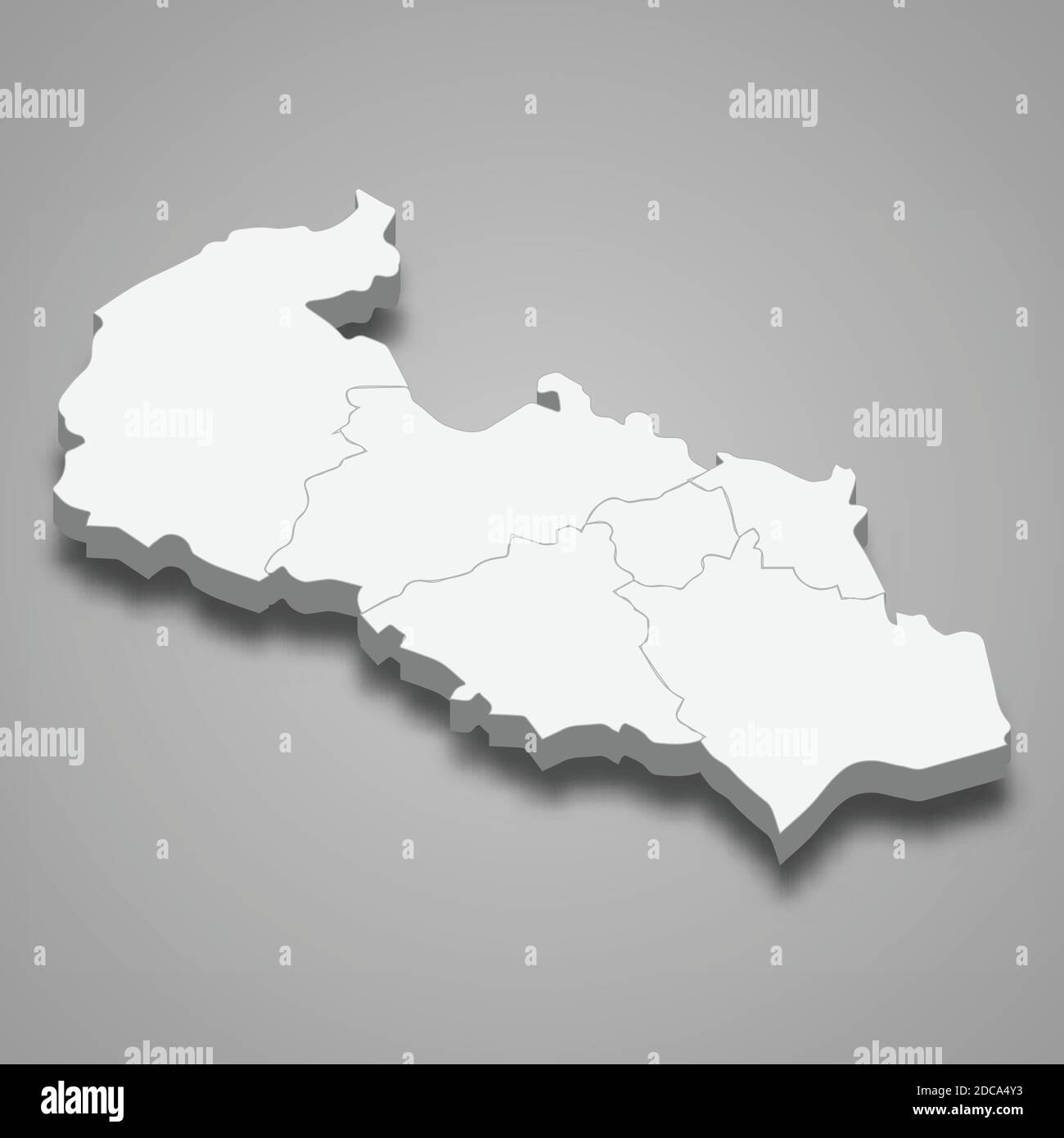 3d isometric map of Moravia-Silesia is a region of Czech Republic ...