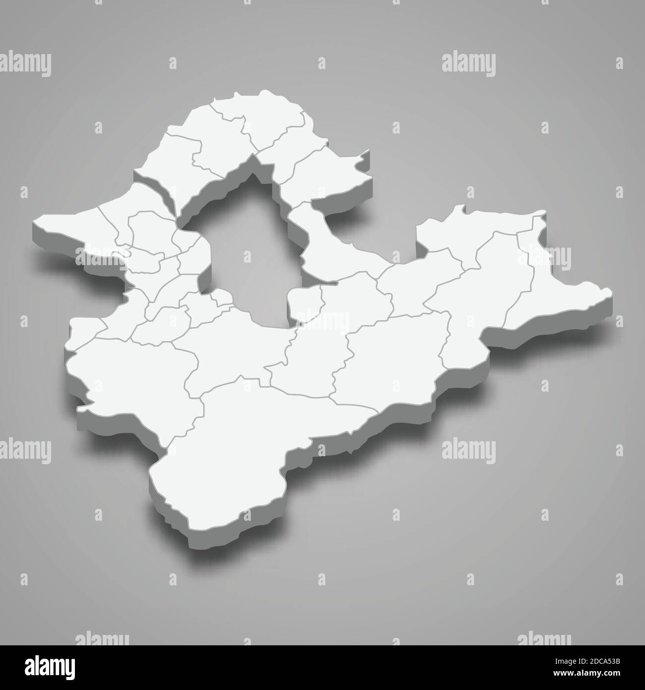 3d isometric map of New Taipei City is a region of Taiwan, vector ...