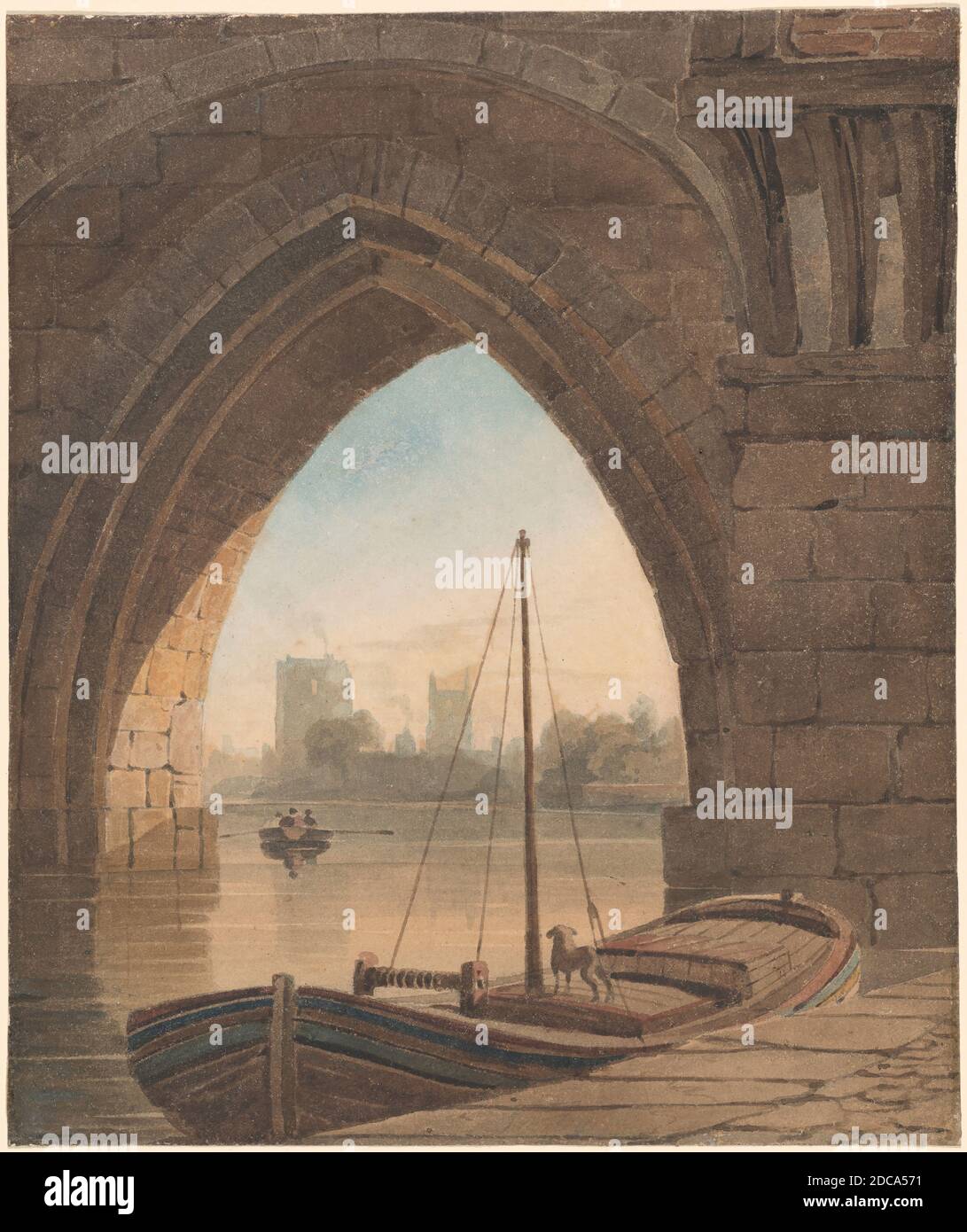 Watercolor over and under graphite on paper hi-res stock photography ...