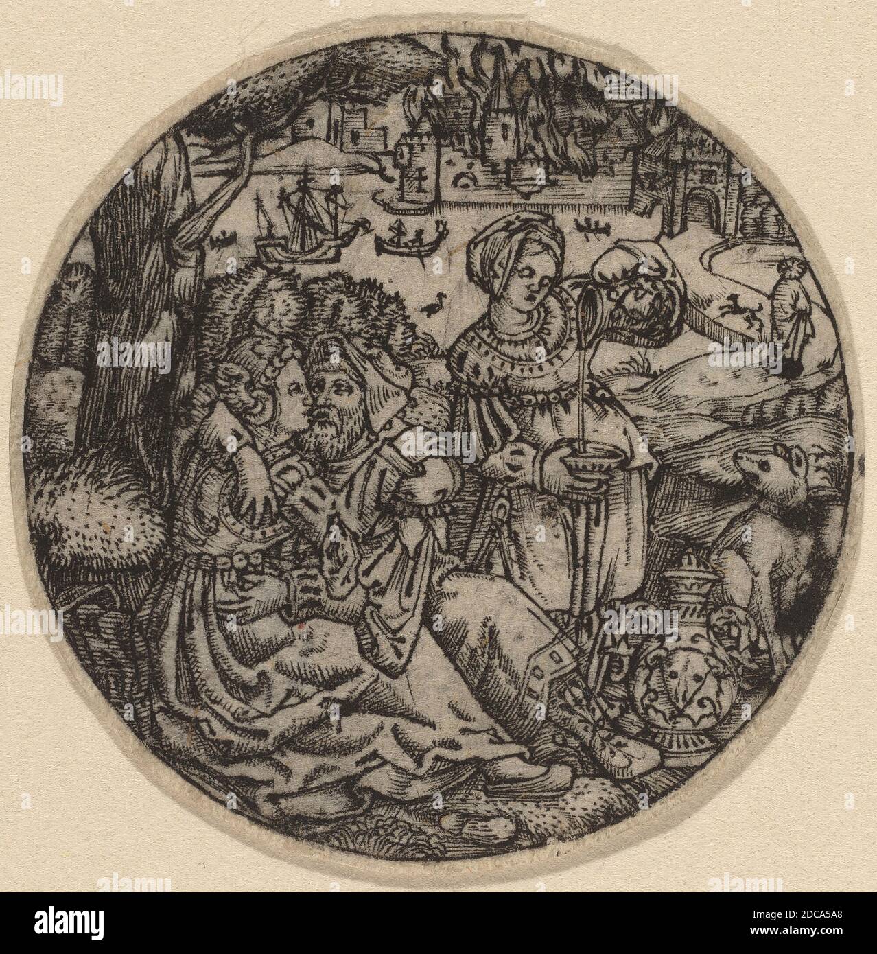 Master S, (artist), Flemish, active 1505/1520, Lot and His Daughters ...