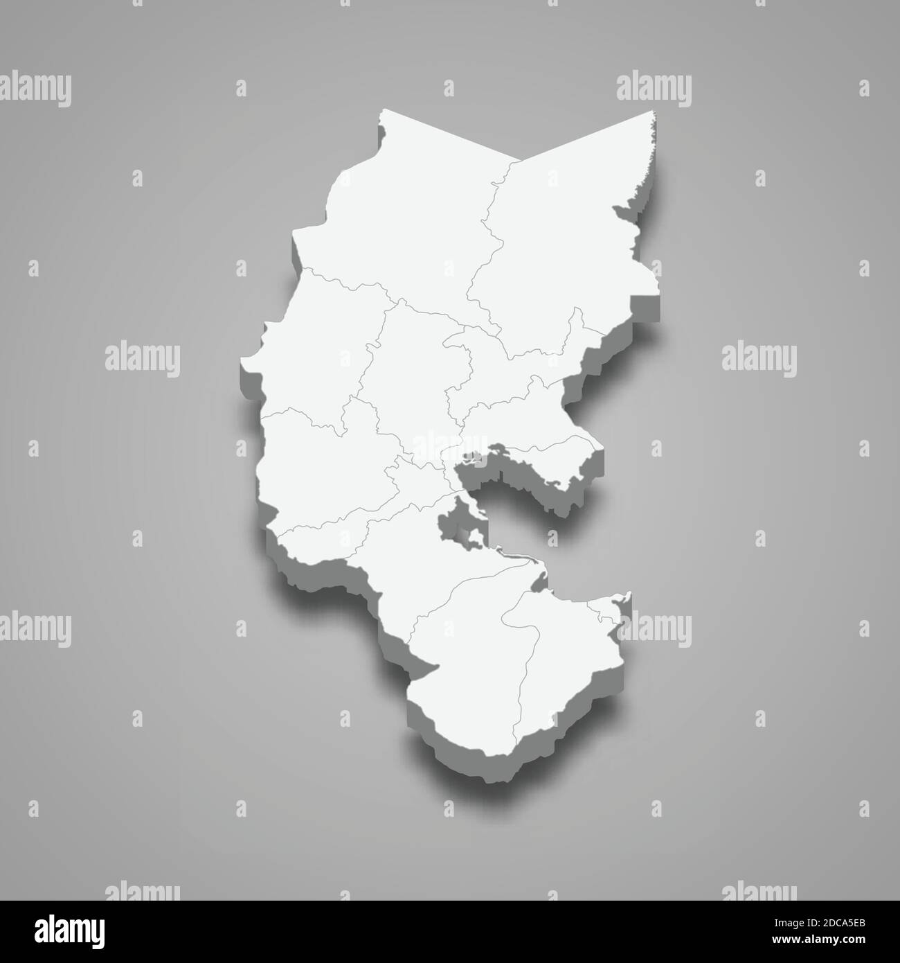 3d isometric map of Puno is a region of Peru, vector illustration Stock ...