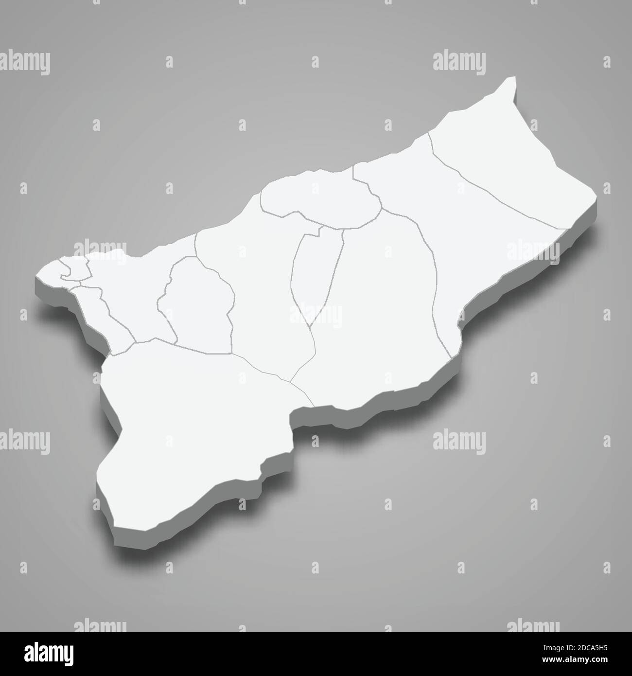 3d isometric map of Rize is a province of Turkey, vector illustration ...