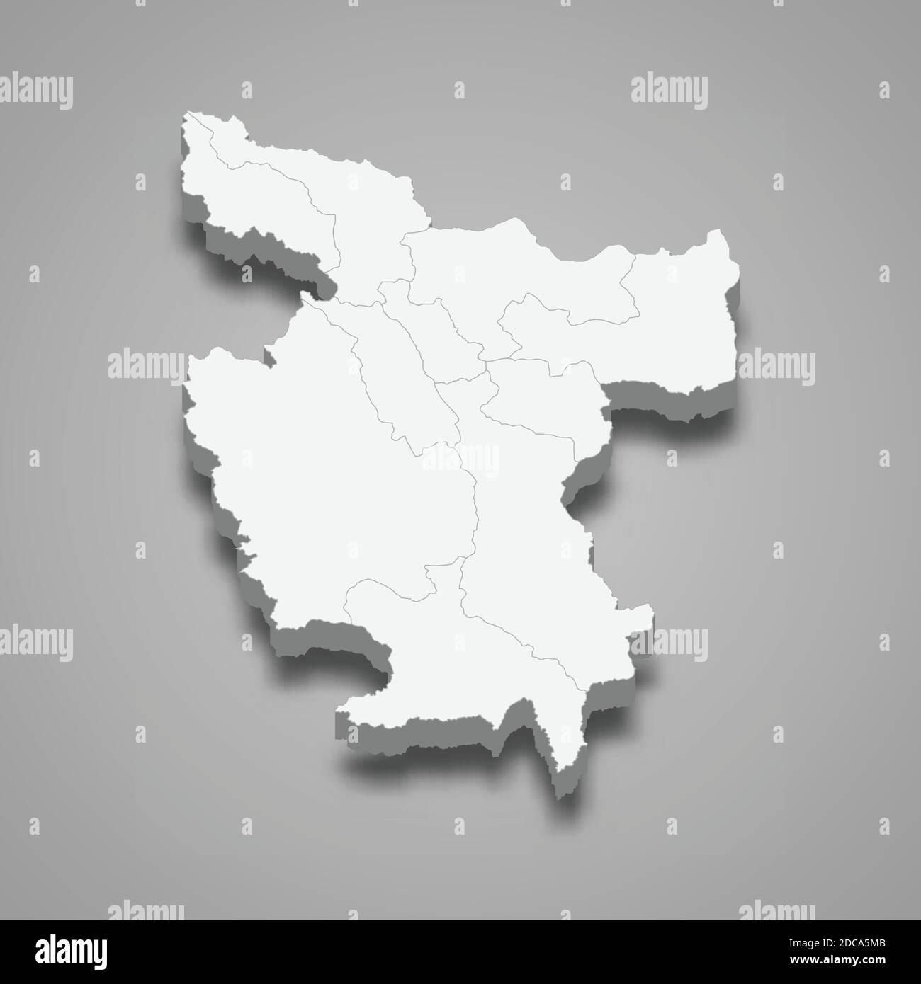 3d isometric map of San Martin is a region of Peru, vector illustration ...