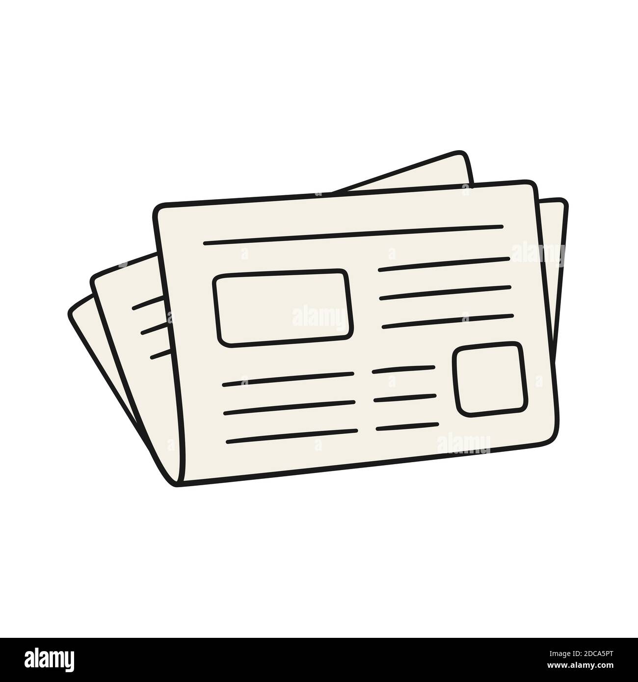 Hand drawn newspaper. Vector illustration in doodle style Stock Vector ...