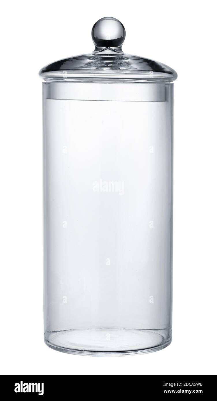 Empty glass storage container isolated on white background Stock Photo ...