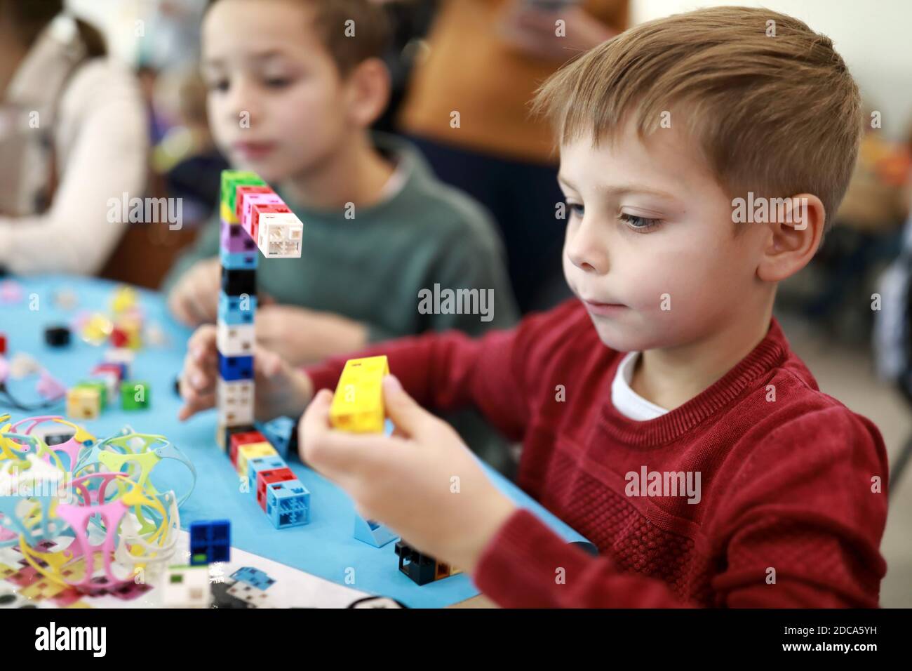 Children constructor on table hi-res stock photography and images - Alamy