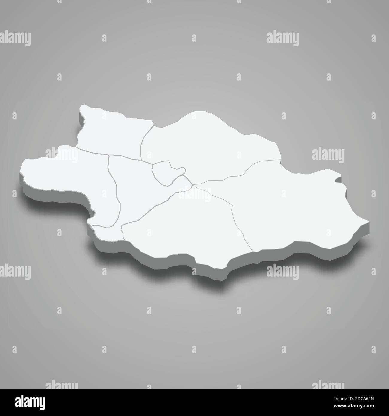 3d isometric map of Siirt is a province of Turkey, vector illustration ...