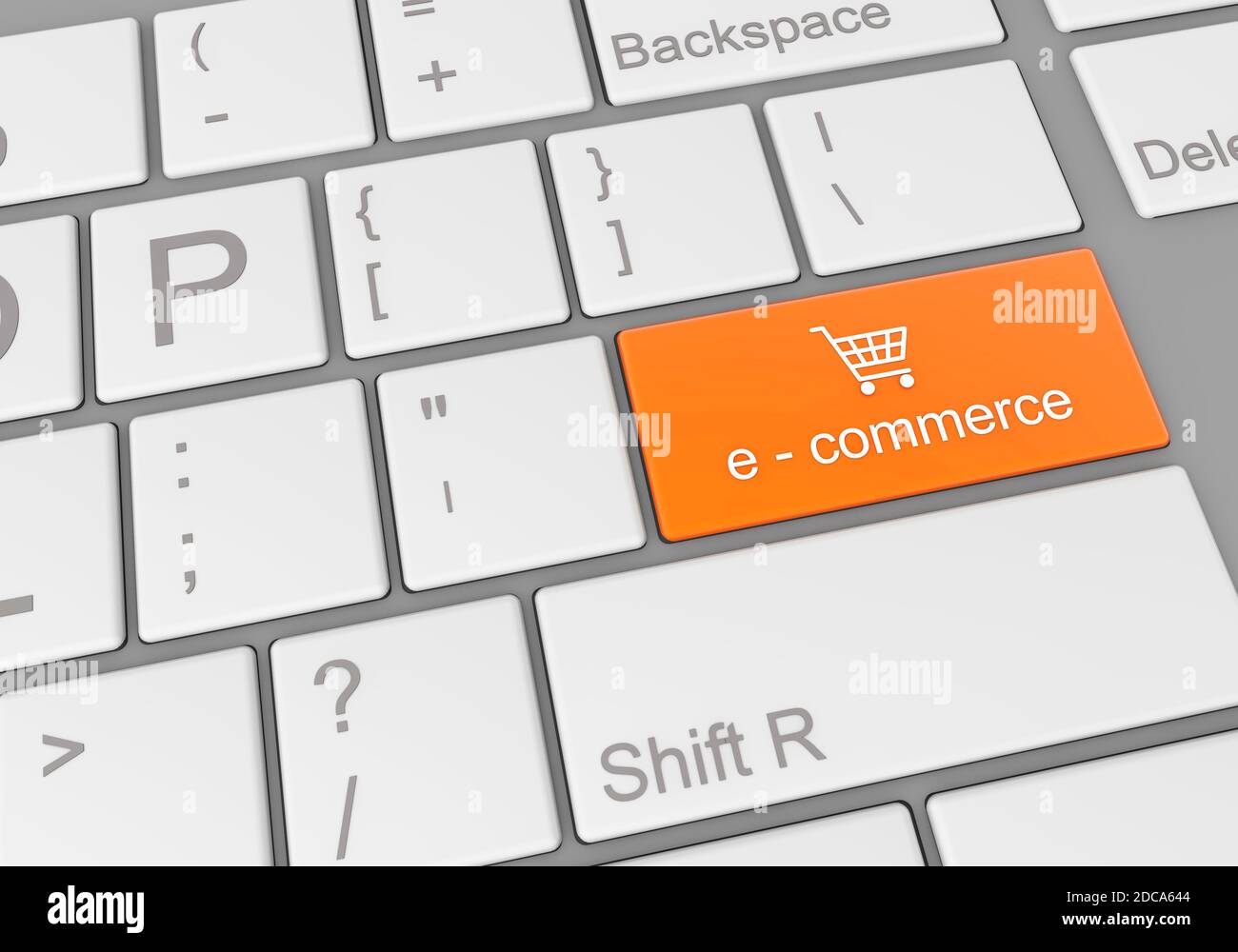A special "e-commerce" button on a laptop keyboard Stock Photo - Alamy