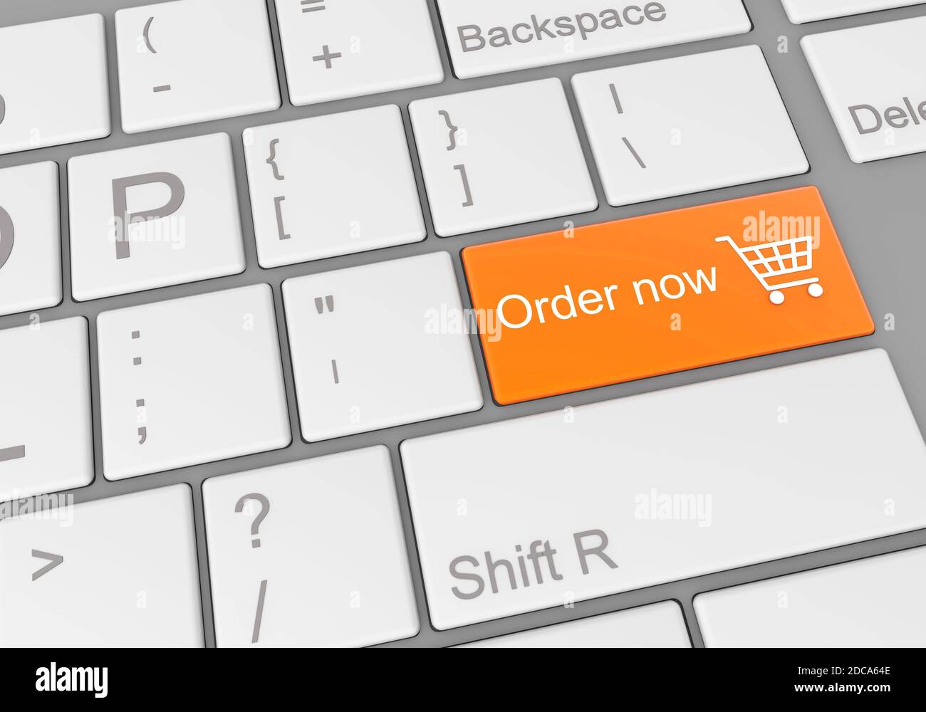 A special "order now" button on a laptop keyboard Stock Photo - Alamy