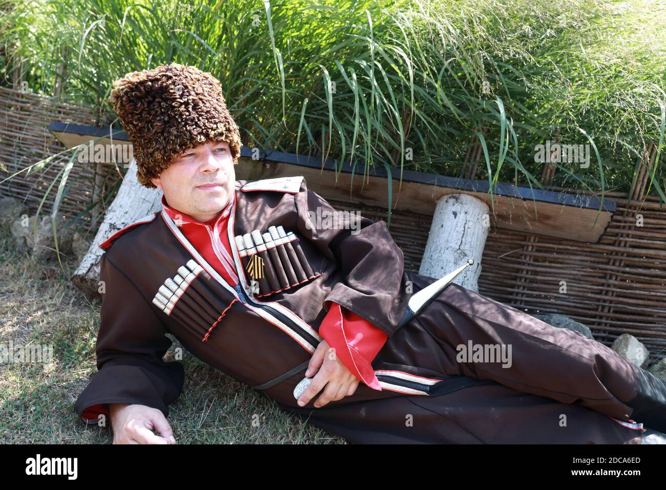 Portrait of person in a Cossack costume Stock Photo - Alamy