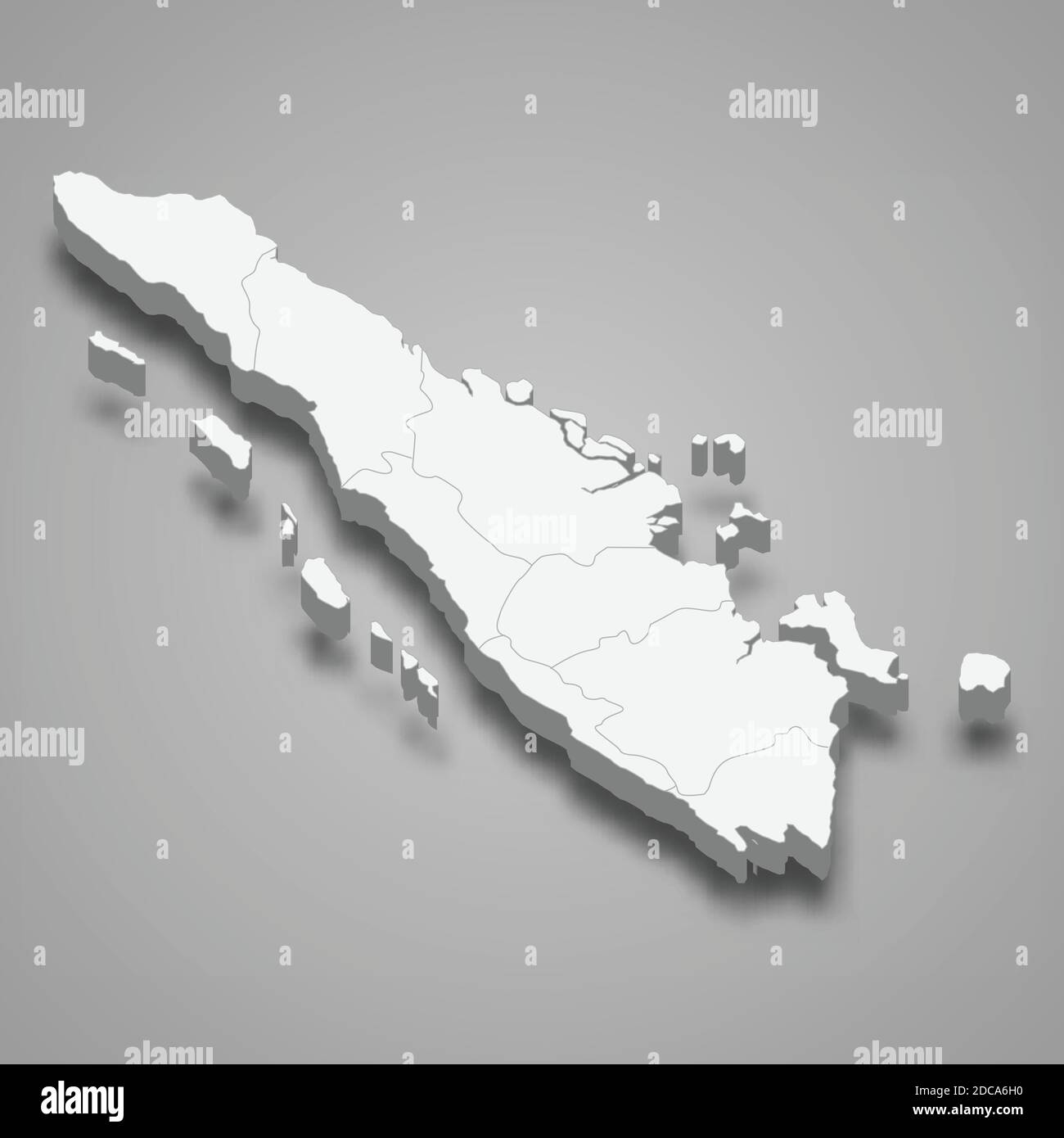 3d isometric map of Sumatra is a island of Indonesia, vector ...