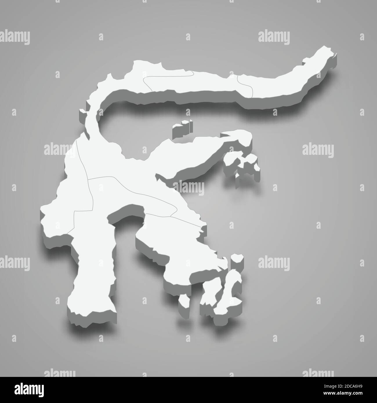 3d isometric map of Sulawesi is a island of Indonesia, vector ...