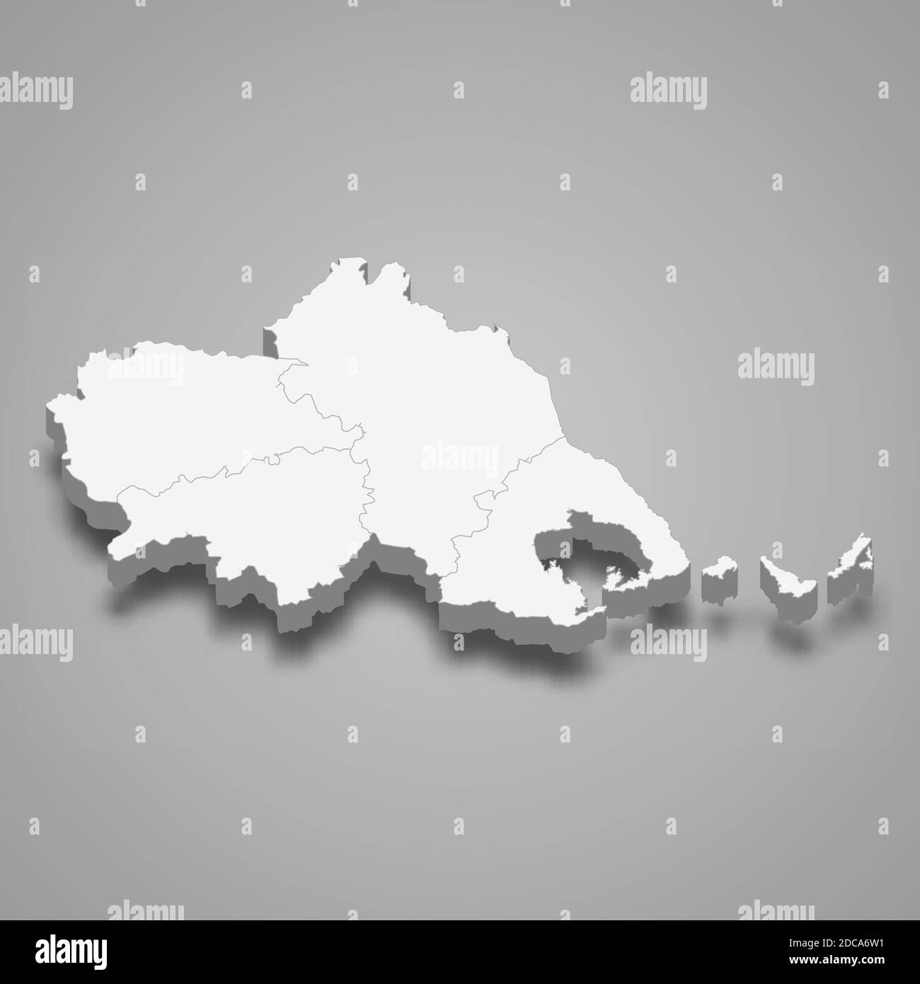3d isometric map of Thessaly is a region of Greece, vector illustration ...