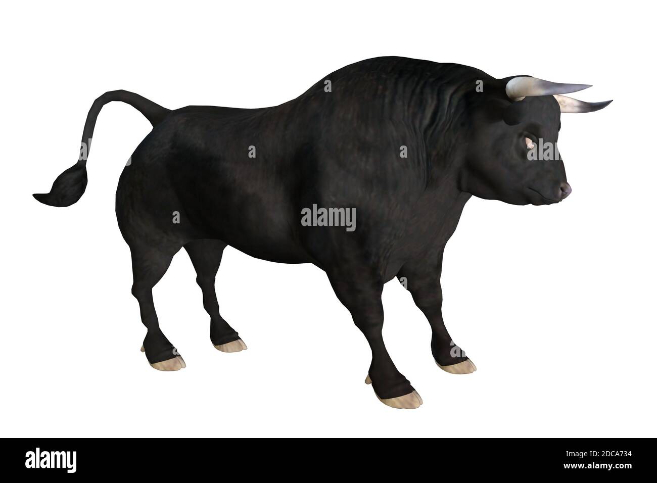 3D illustration black bull isolated on white background Stock Photo - Alamy