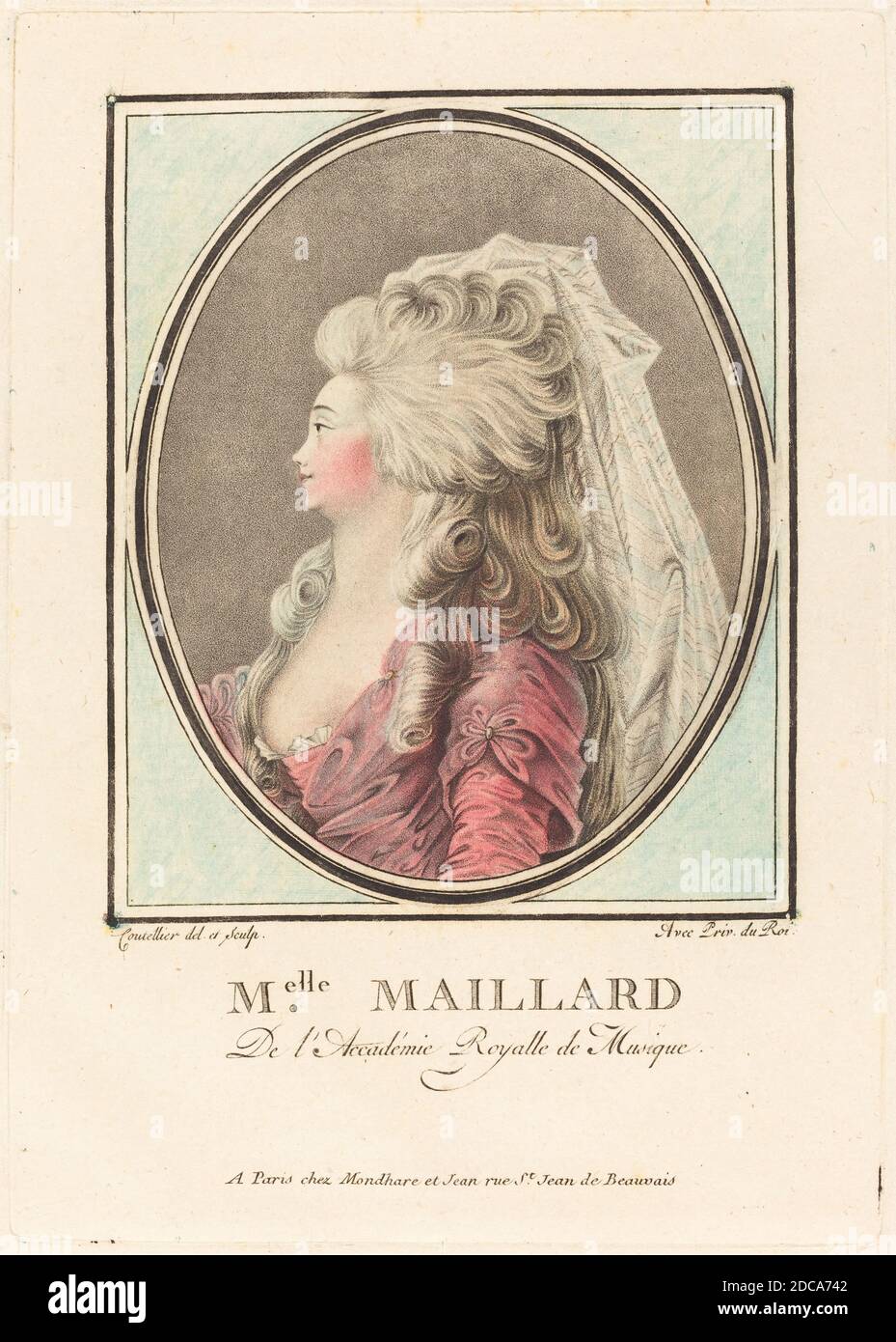 F. Coutellier, (artist), French, active 1782-1789, Mademoiselle ...