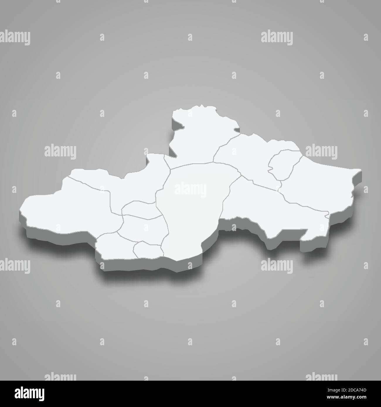 3d isometric map of Tokat is a province of Turkey, vector illustration ...