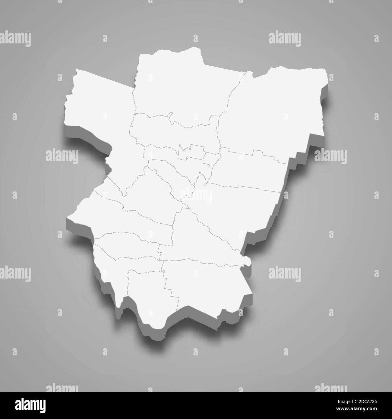 3d isometric map of Tucuman is a province of Argentina, vector ...