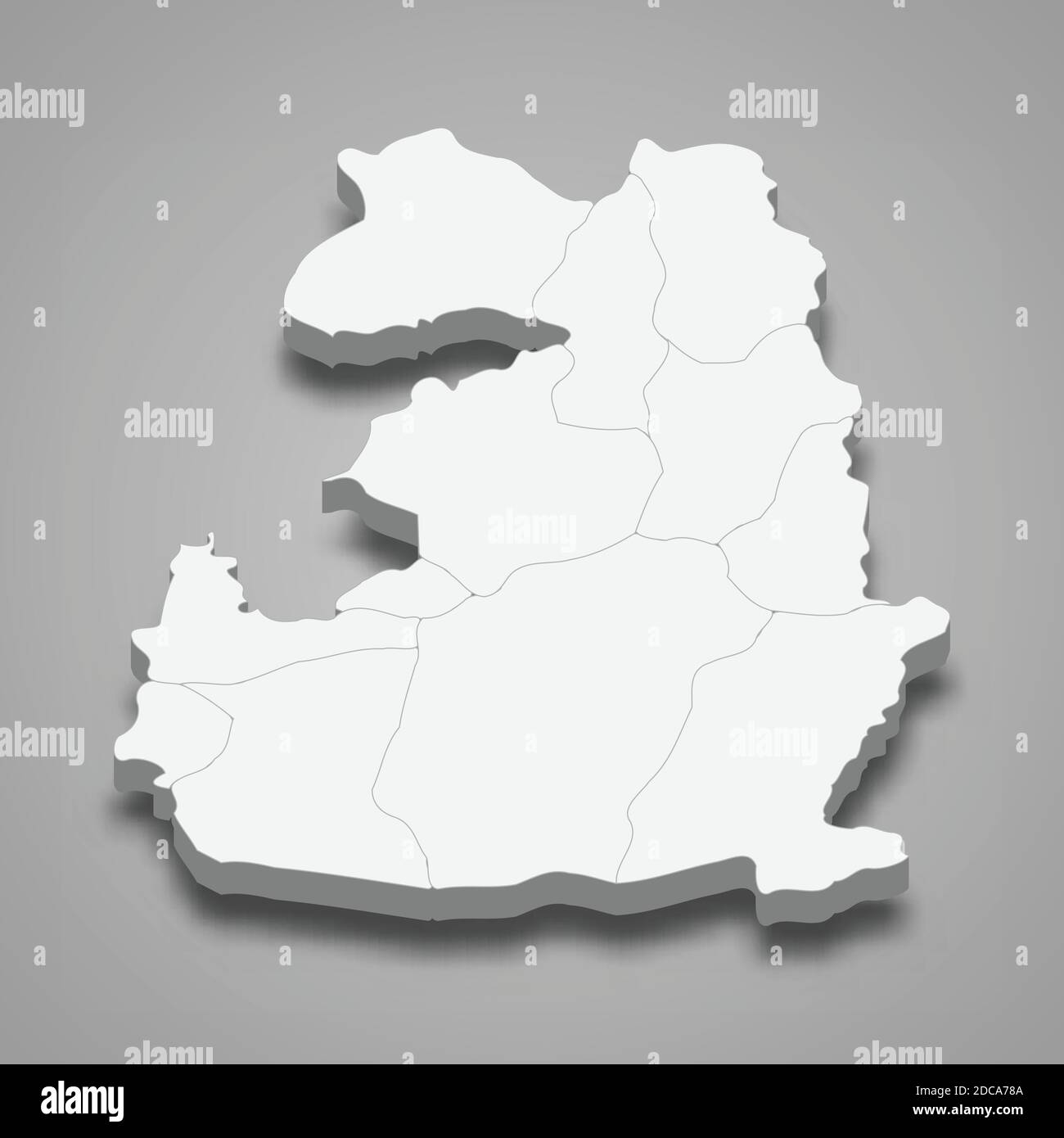 3d isometric map of Van is a province of Turkey, vector illustration ...