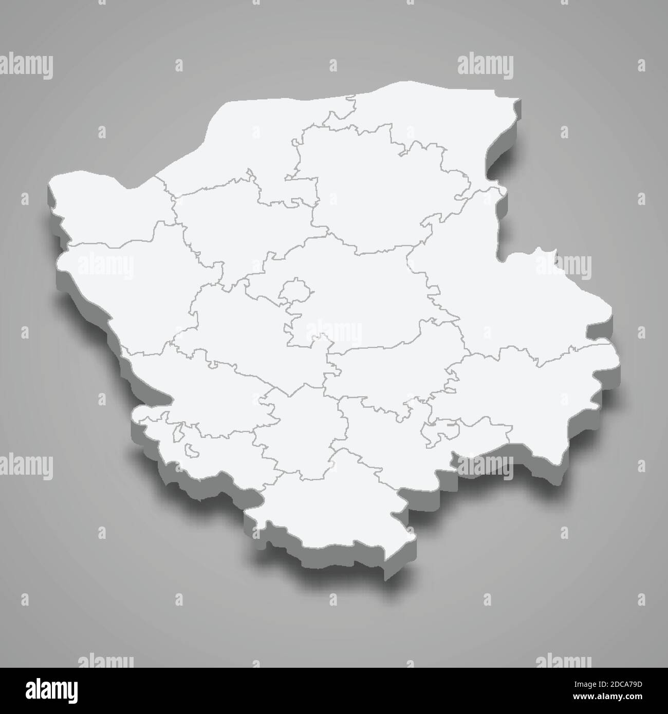 3d isometric map of Volyn oblast is a region of Ukraine, vector ...