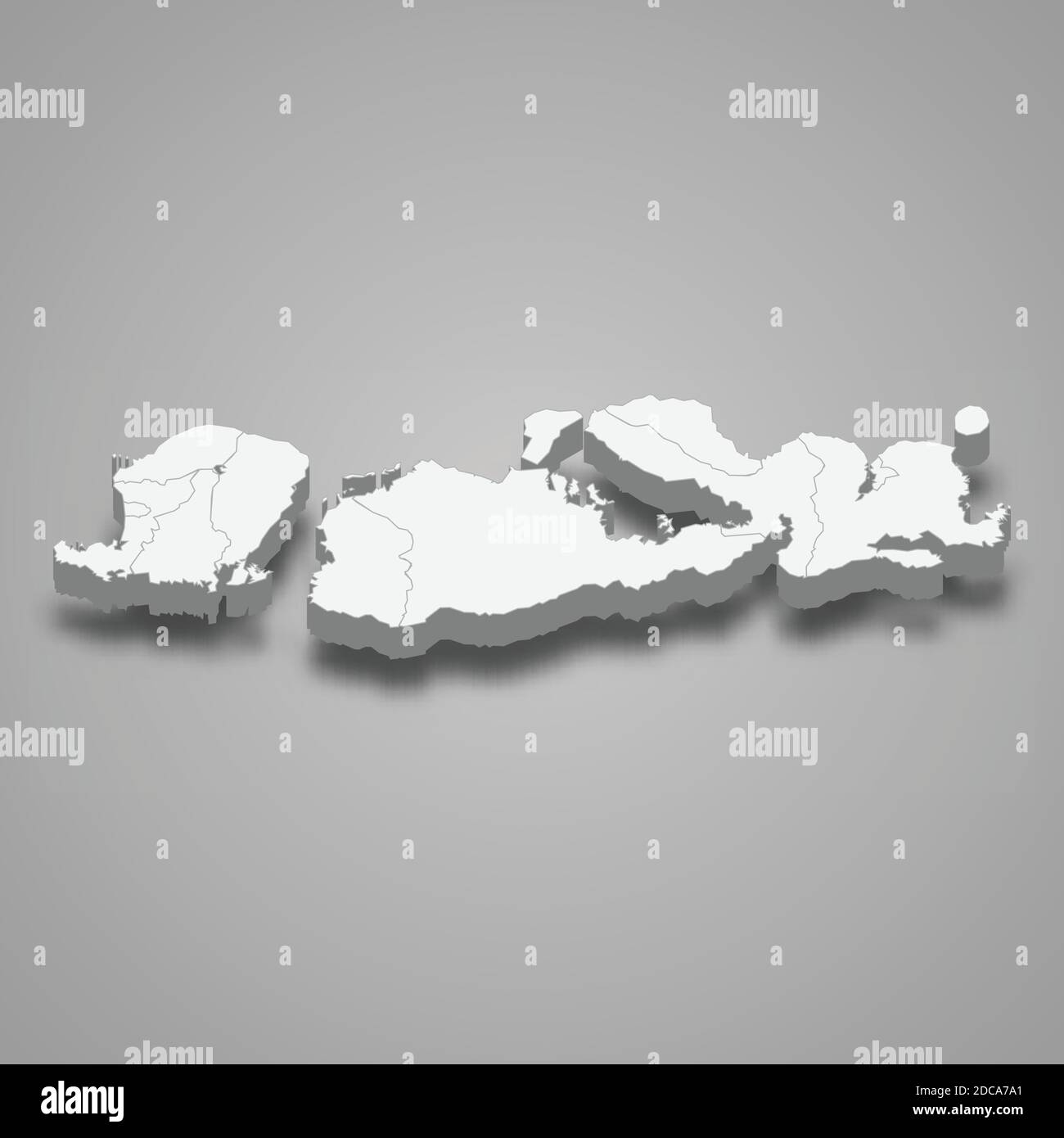 3d isometric map of West Nusa Tenggara is a province of Indonesia ...