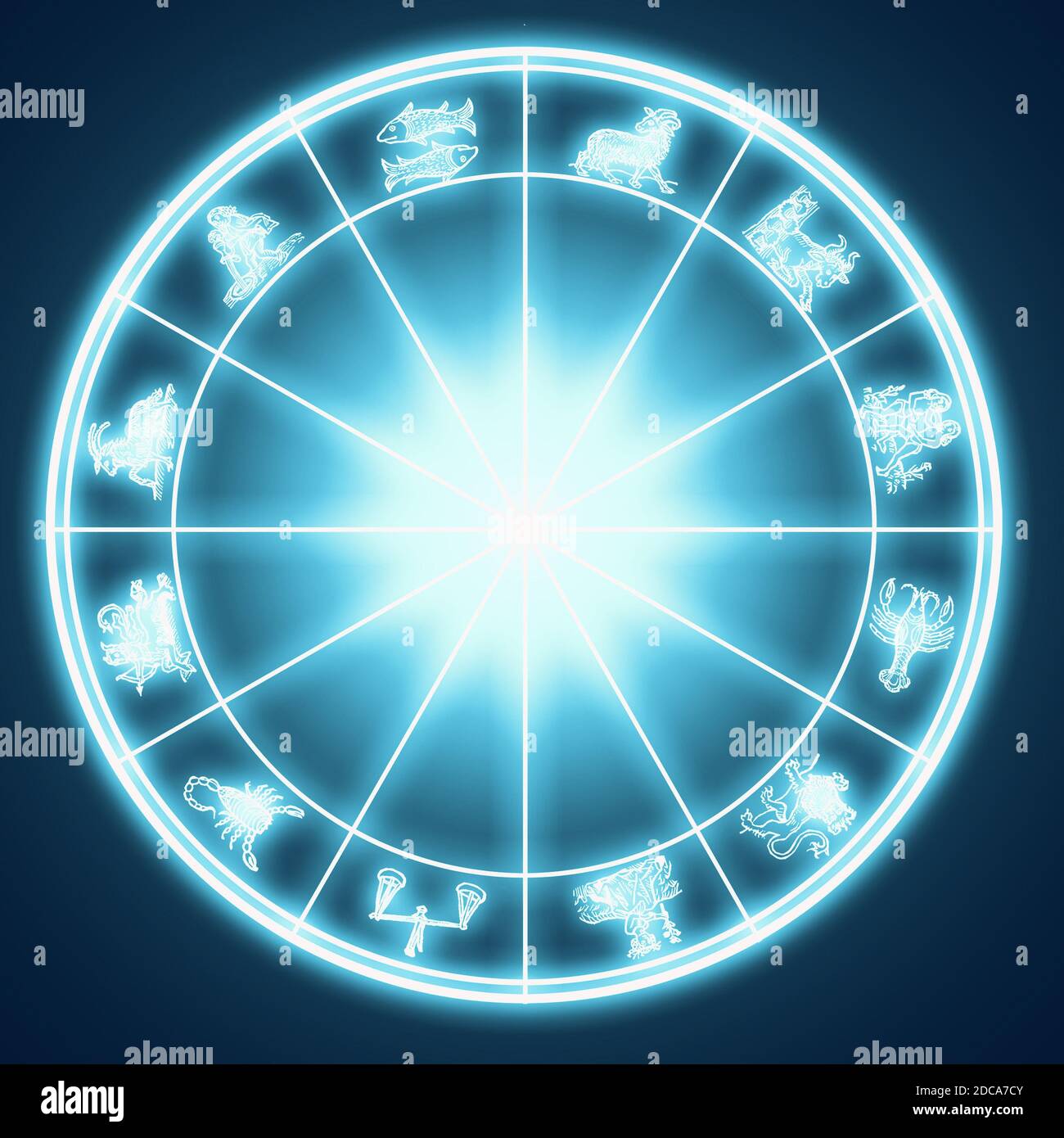 astrology wheel with all the signs of the zodiac Stock Photo - Alamy
