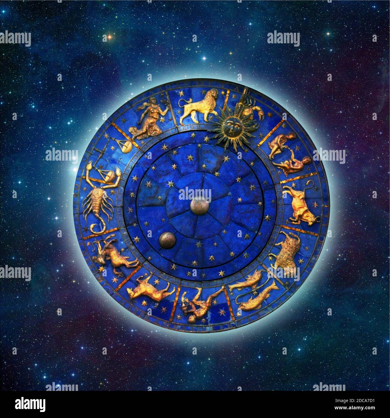 astrology wheel with all the signs of the zodiac Stock Photo - Alamy