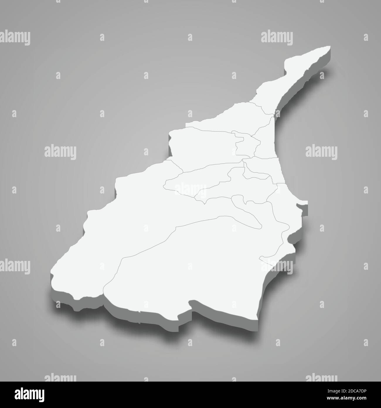 3d isometric map of Yilan County is a region of Taiwan, vector ...