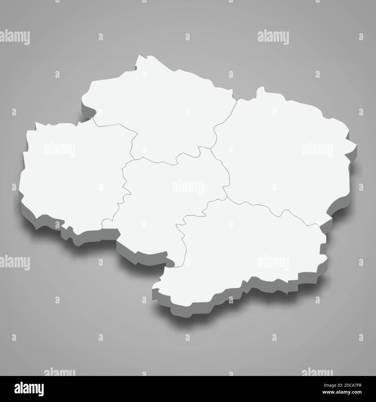3d isometric map of Vysocina is a region of Czech Republic, vector illustration Stock Vector ...