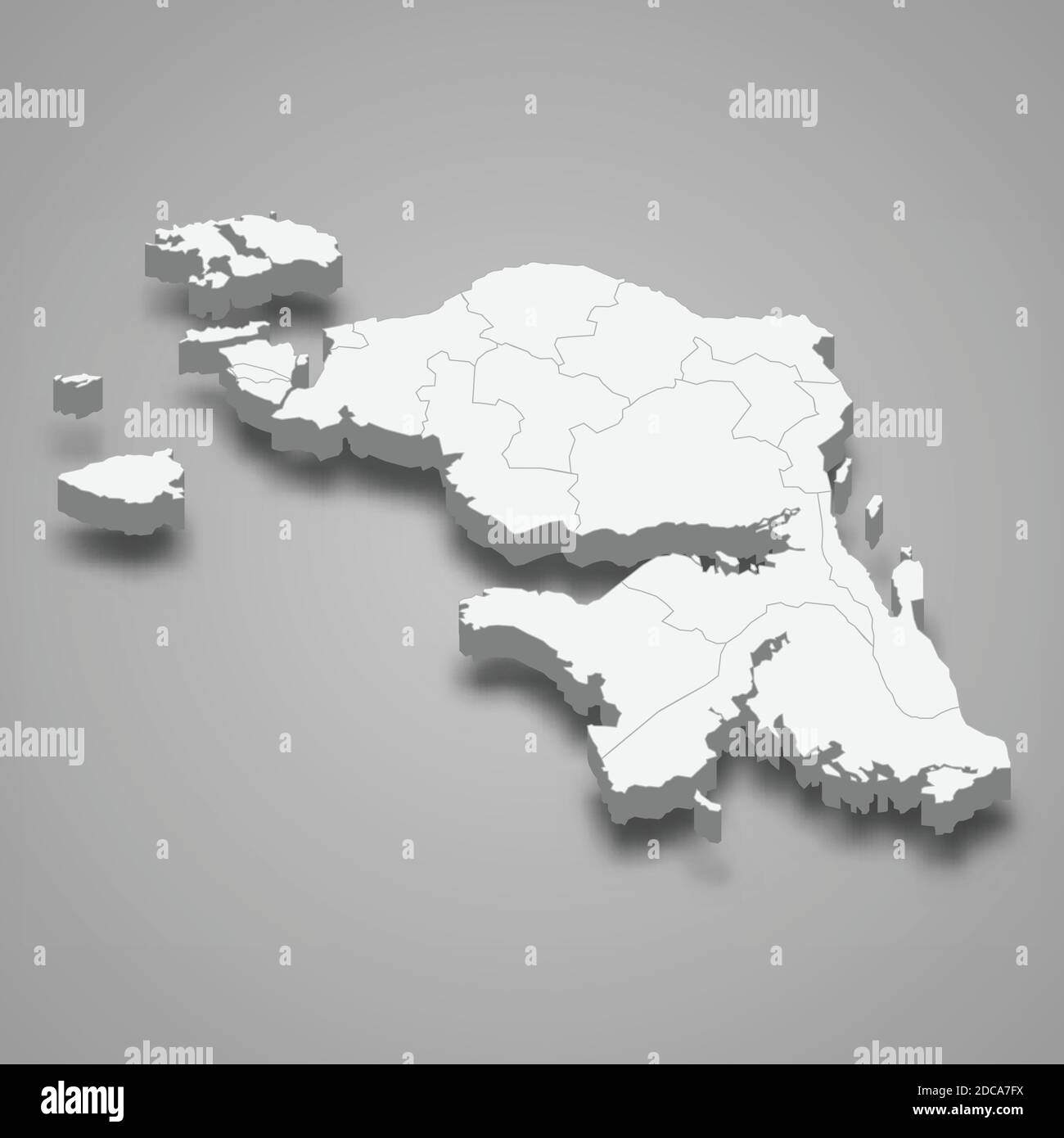3d isometric map of West Papua is a province of Indonesia, vector ...