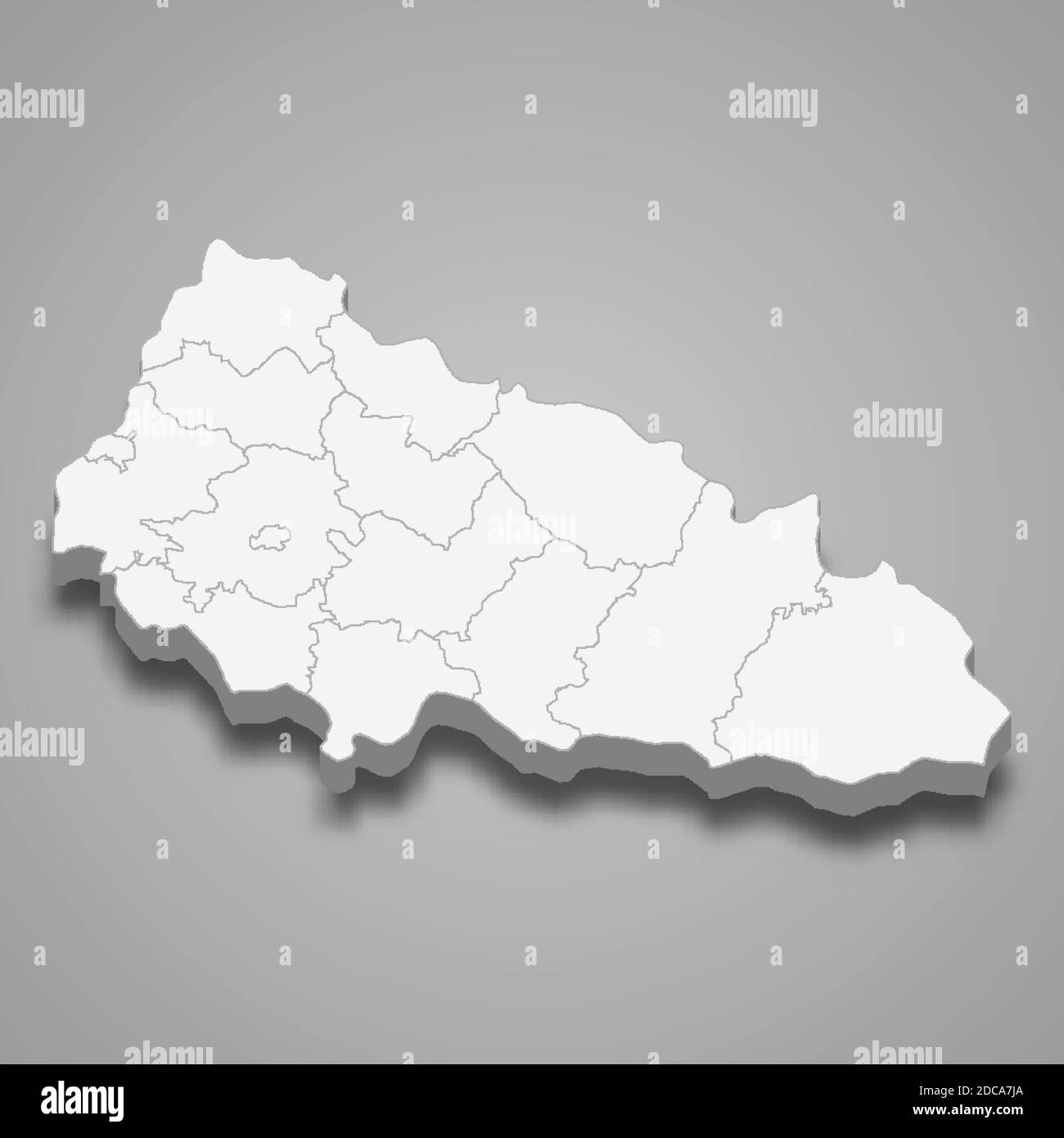 3d isometric map of Zakarpattia oblast is a region of Ukraine, vector ...