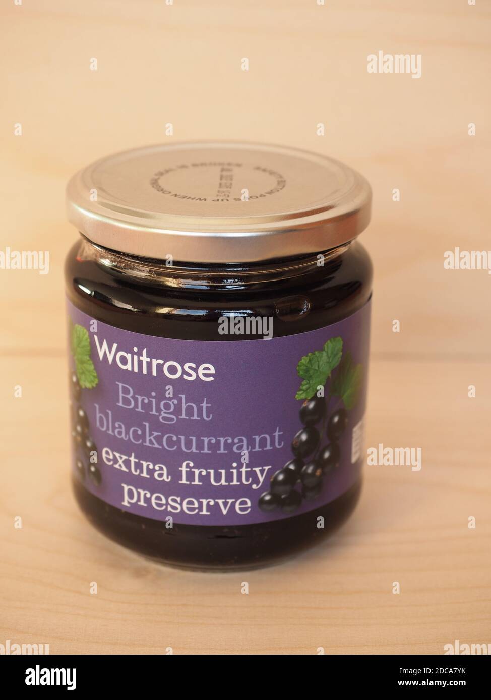 LONDON, UK - CIRCA OCTOBER 2020: Jar of Waitrose bright blackcurrant ...
