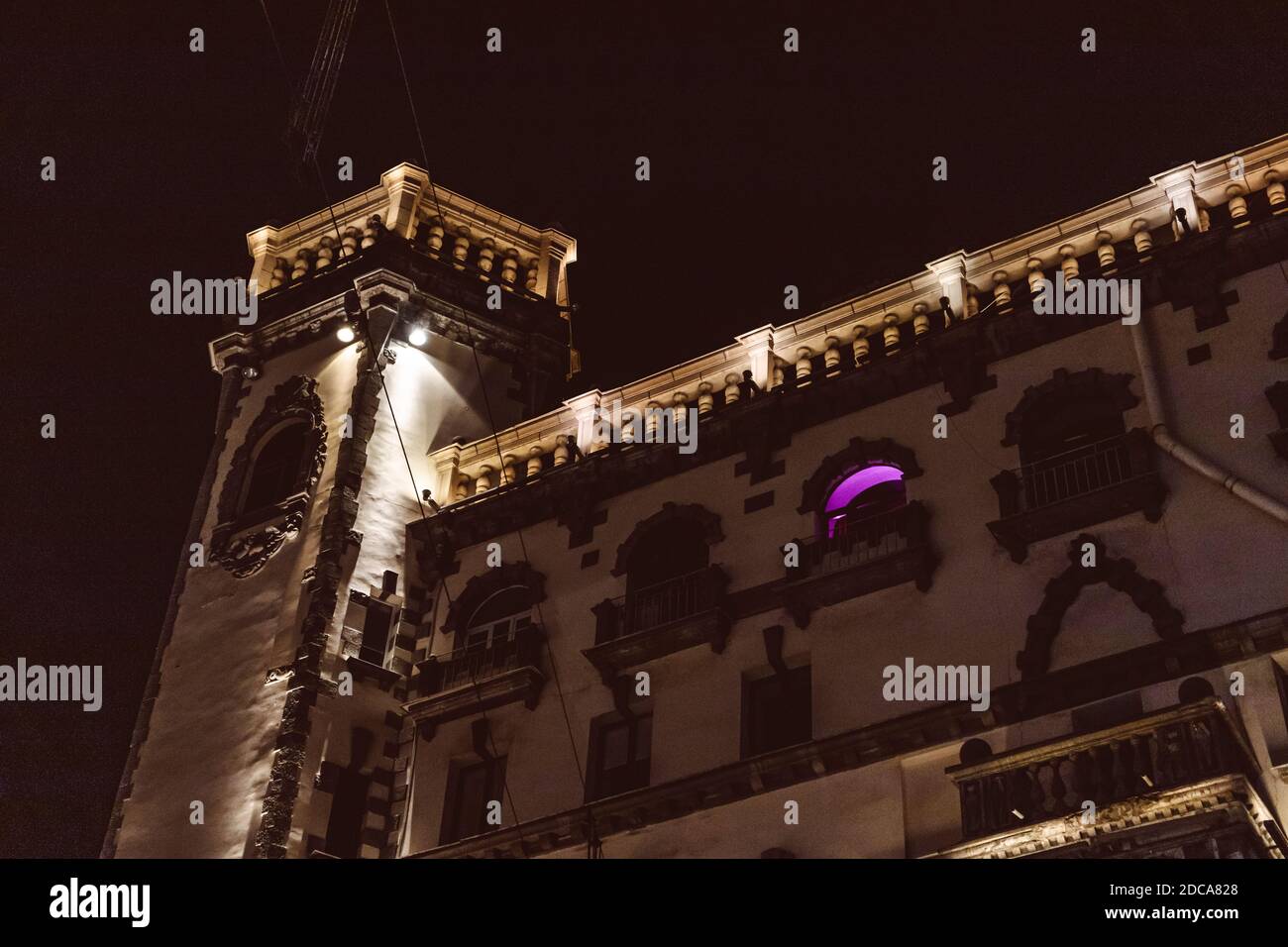 Neo-Gothic architecture House with Towers Rosenstein-Belogrud night ...