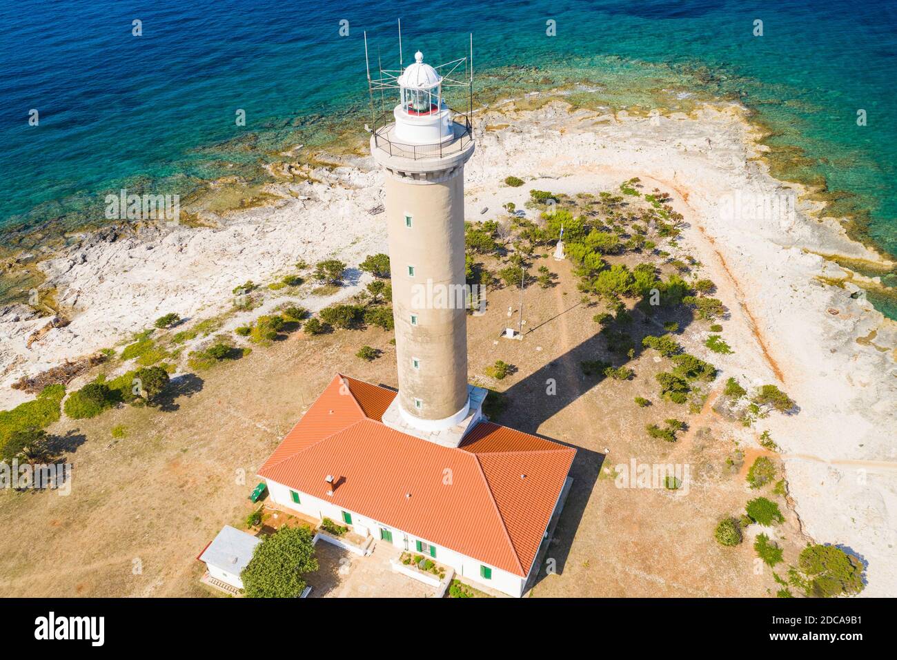 Old lighthouse of Veli Rat on the island of Dugi Otok, Adriatic ...