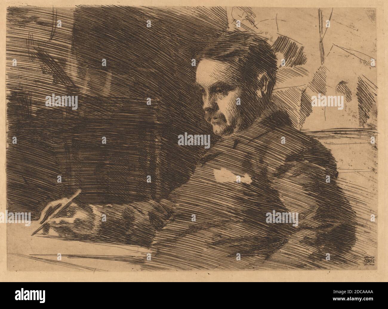 Anders Zorn, (artist), Swedish, 1860 - 1920, Lawyer Wade, 1890, etching ...