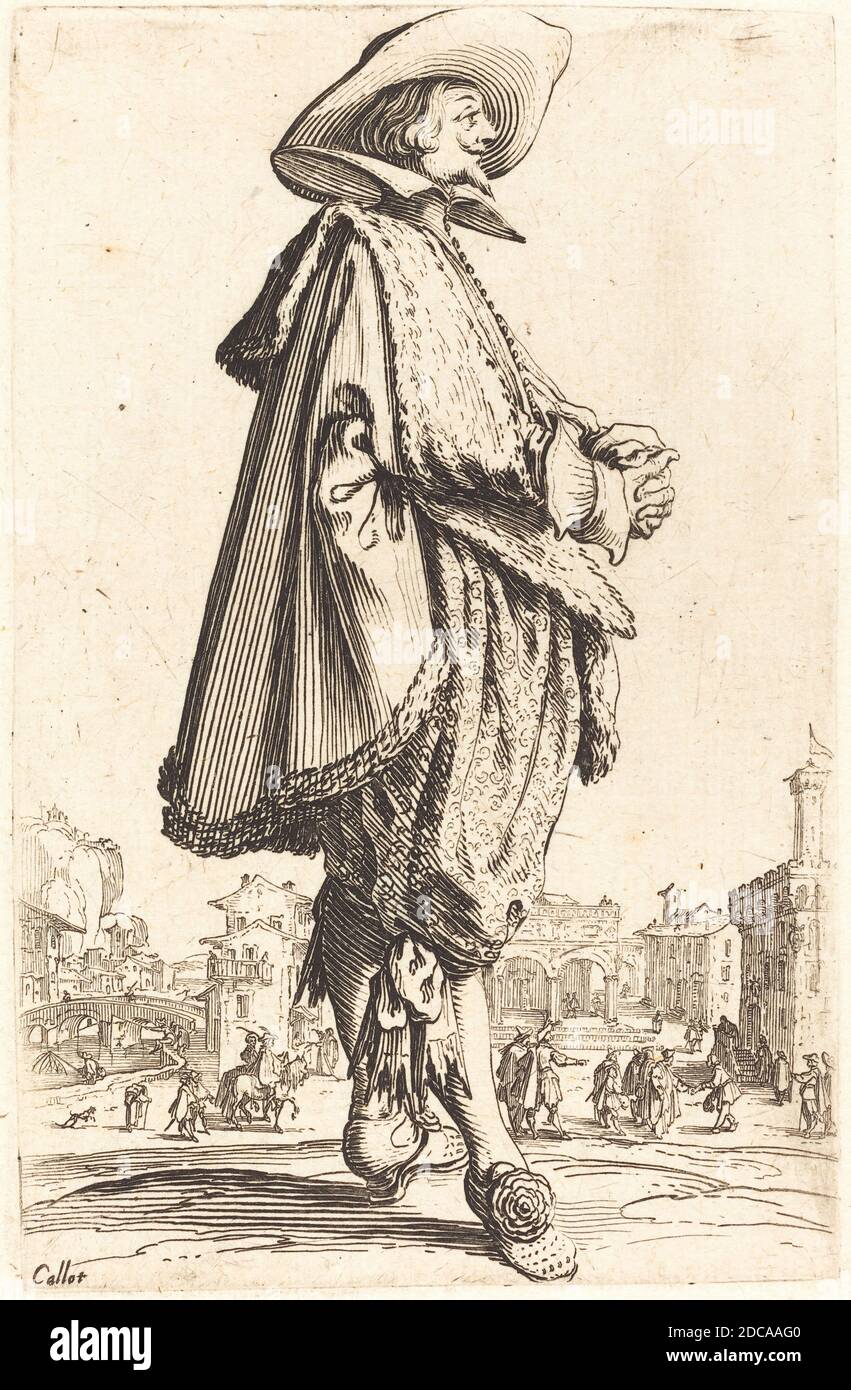 Jacques Callot, (artist), French, 1592 - 1635, Noble Man with Folded ...