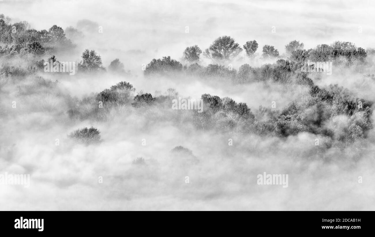 Misty aerial view Black and White Stock Photos & Images - Alamy