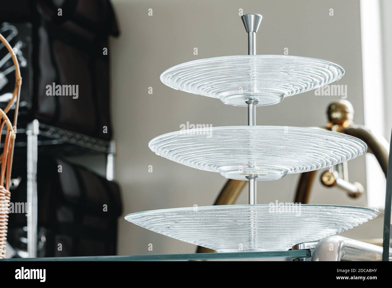 Three tier serving tray in a shop Stock Photo - Alamy