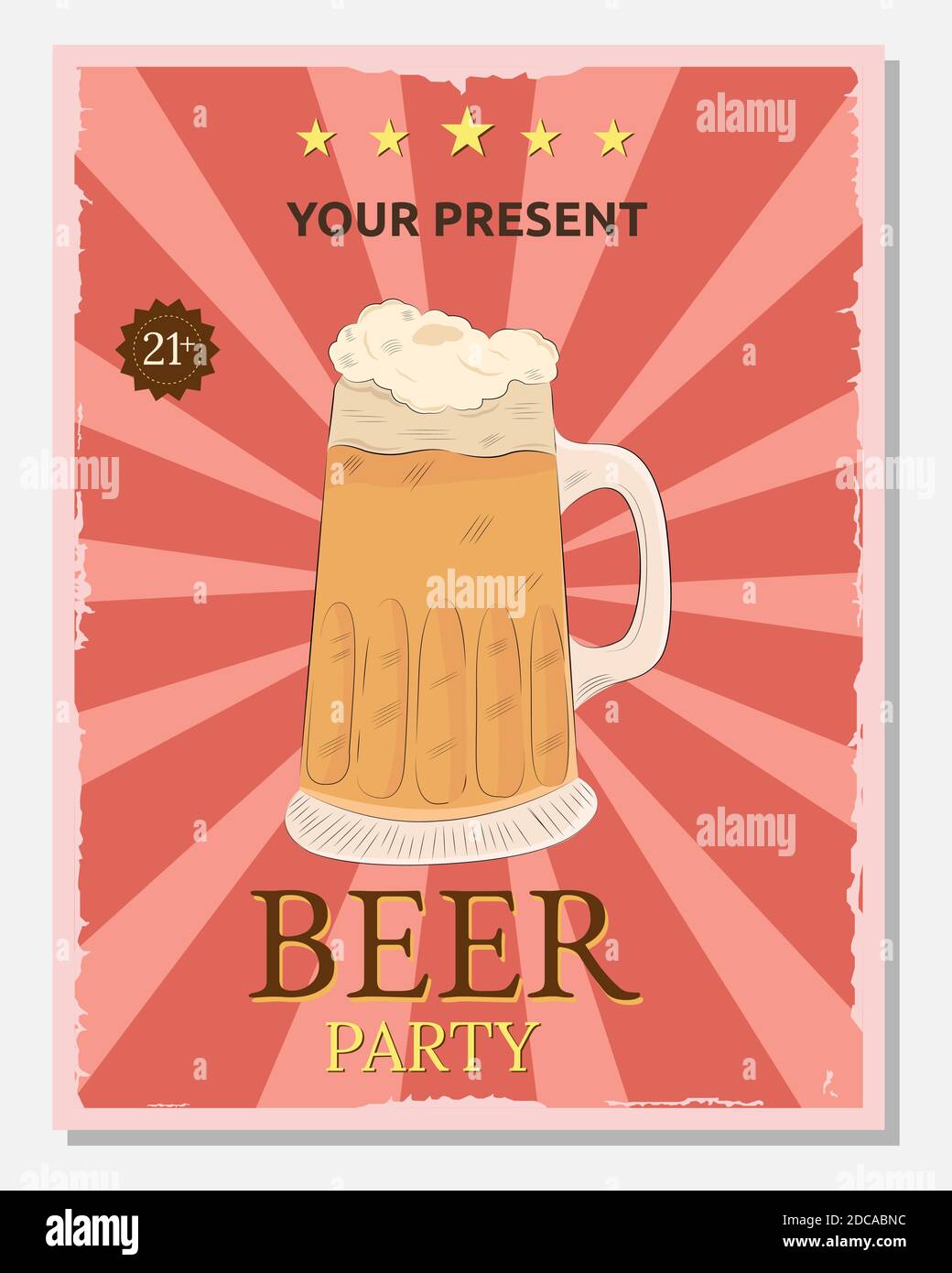 Illustration vector design of beer party poster template Stock Vector ...