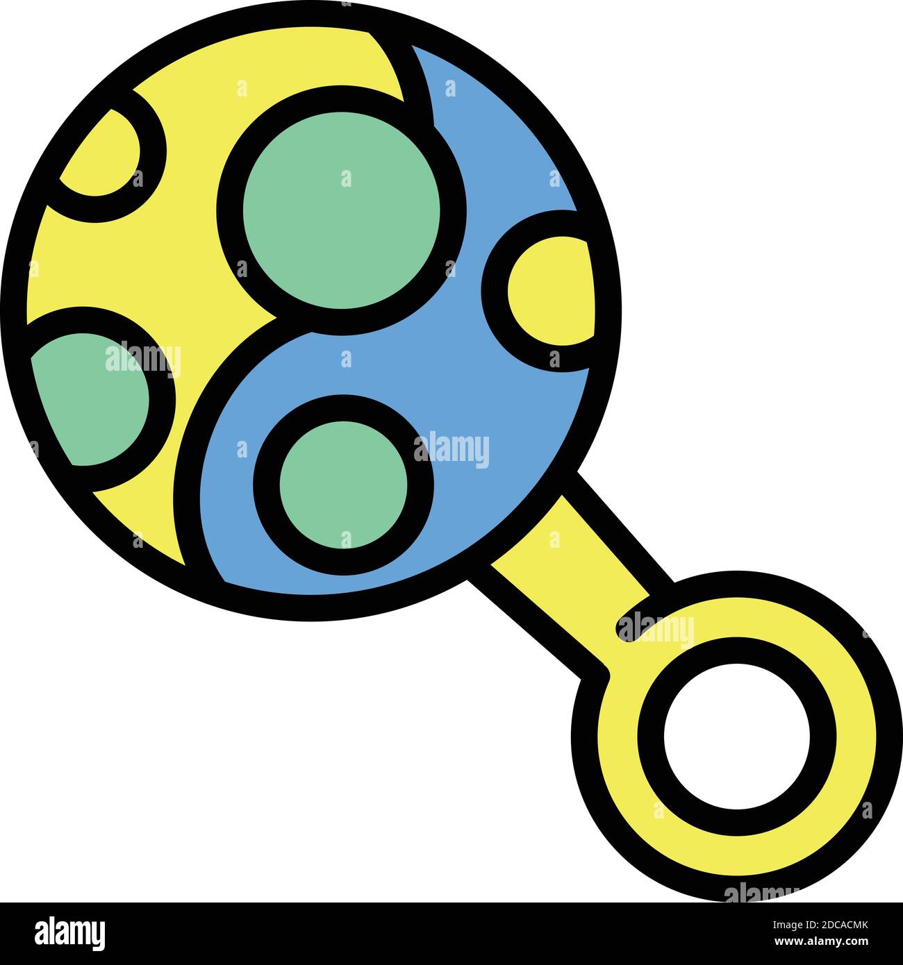 Baby rattle toy icon. Outline baby rattle toy vector icon for web ...