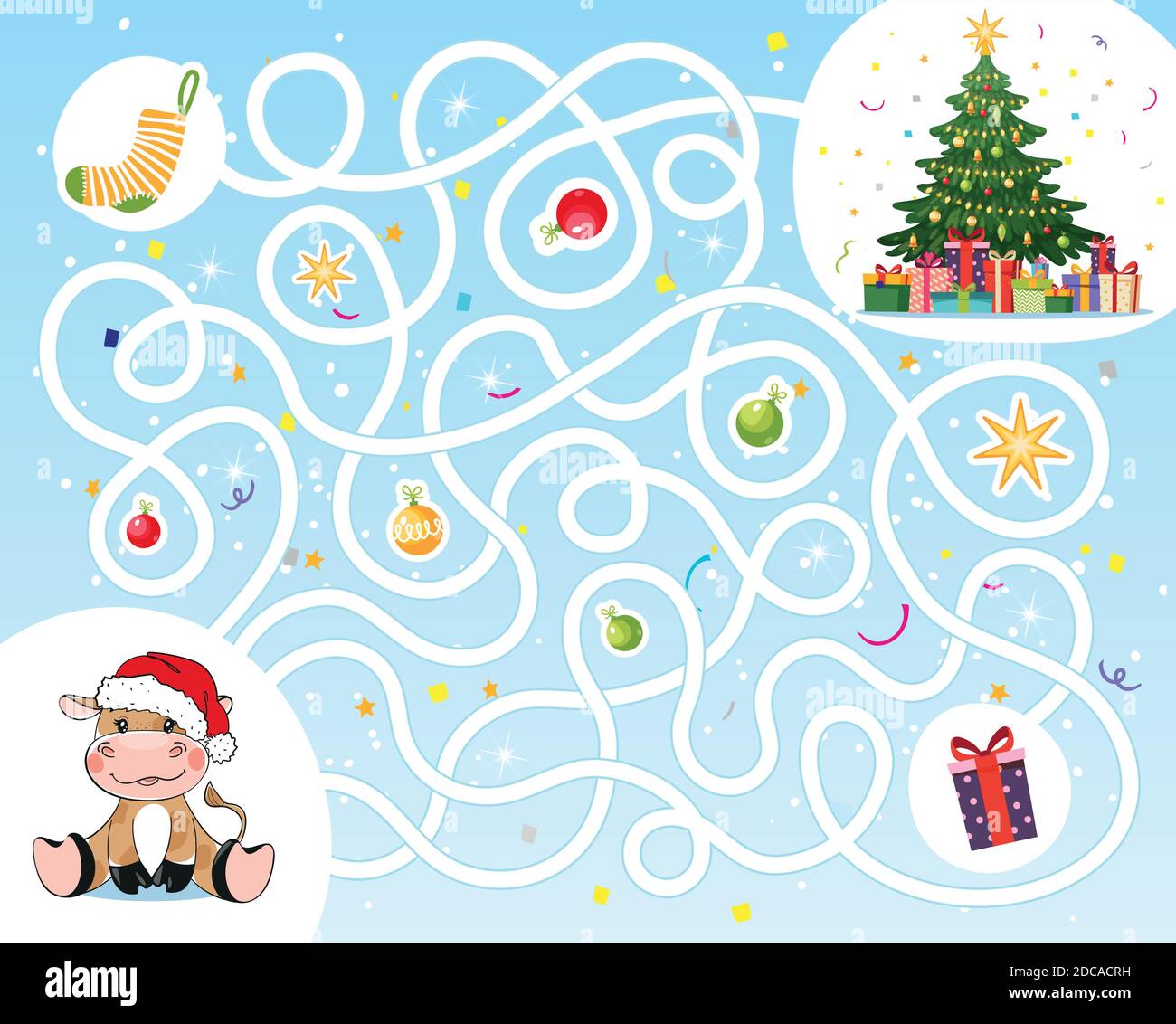 Christmas kids labyrinth maze Stock Vector Images - Alamy