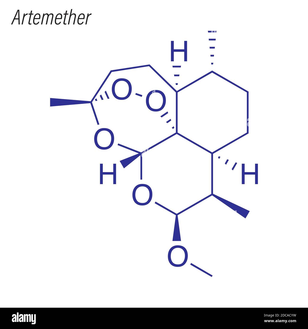 Skeletal formula of Artemether. Drug chemical molecule Stock Vector ...